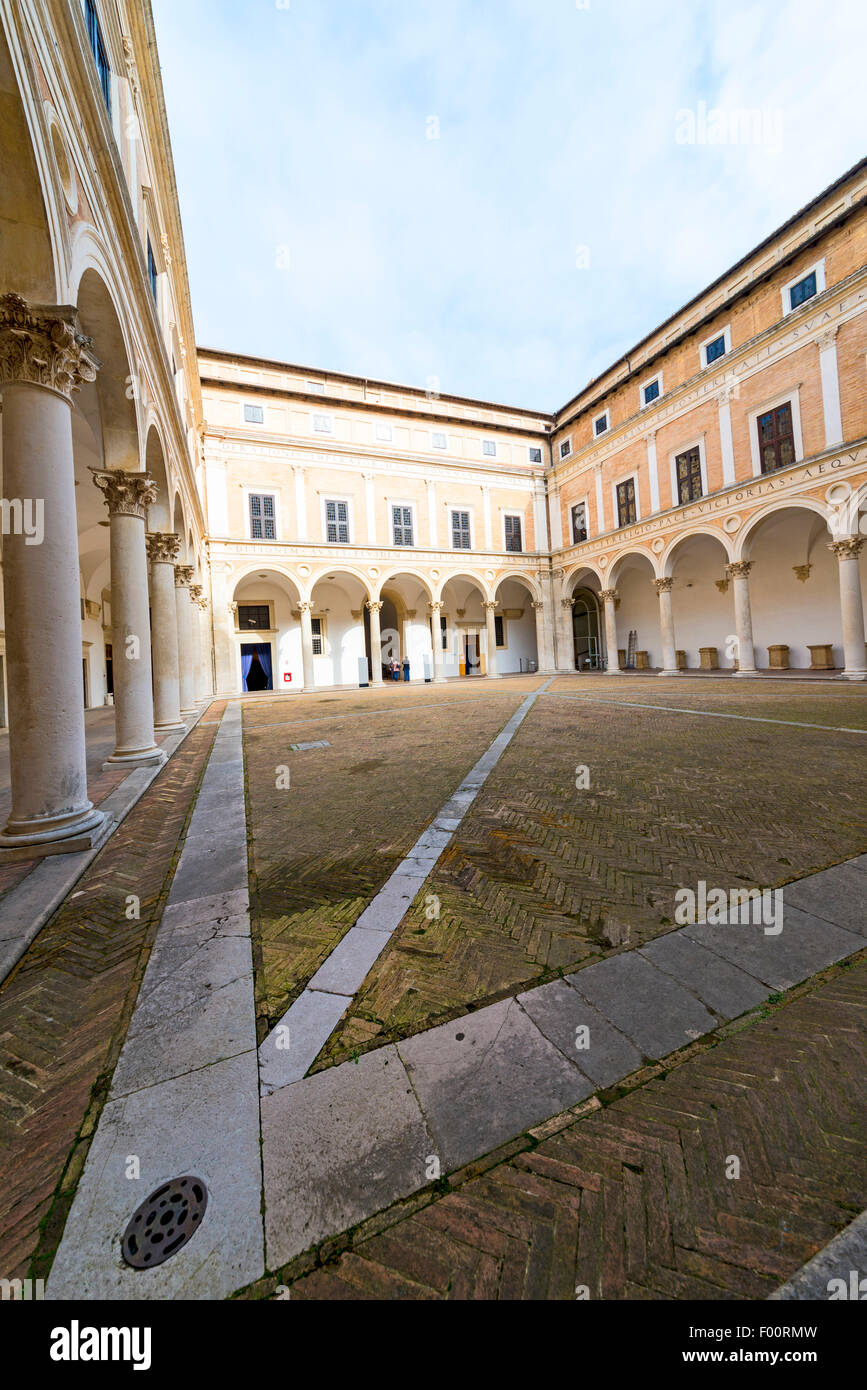 The courtyard of the Ducal Palace in Urbino, Italy Stock Photo - Alamy