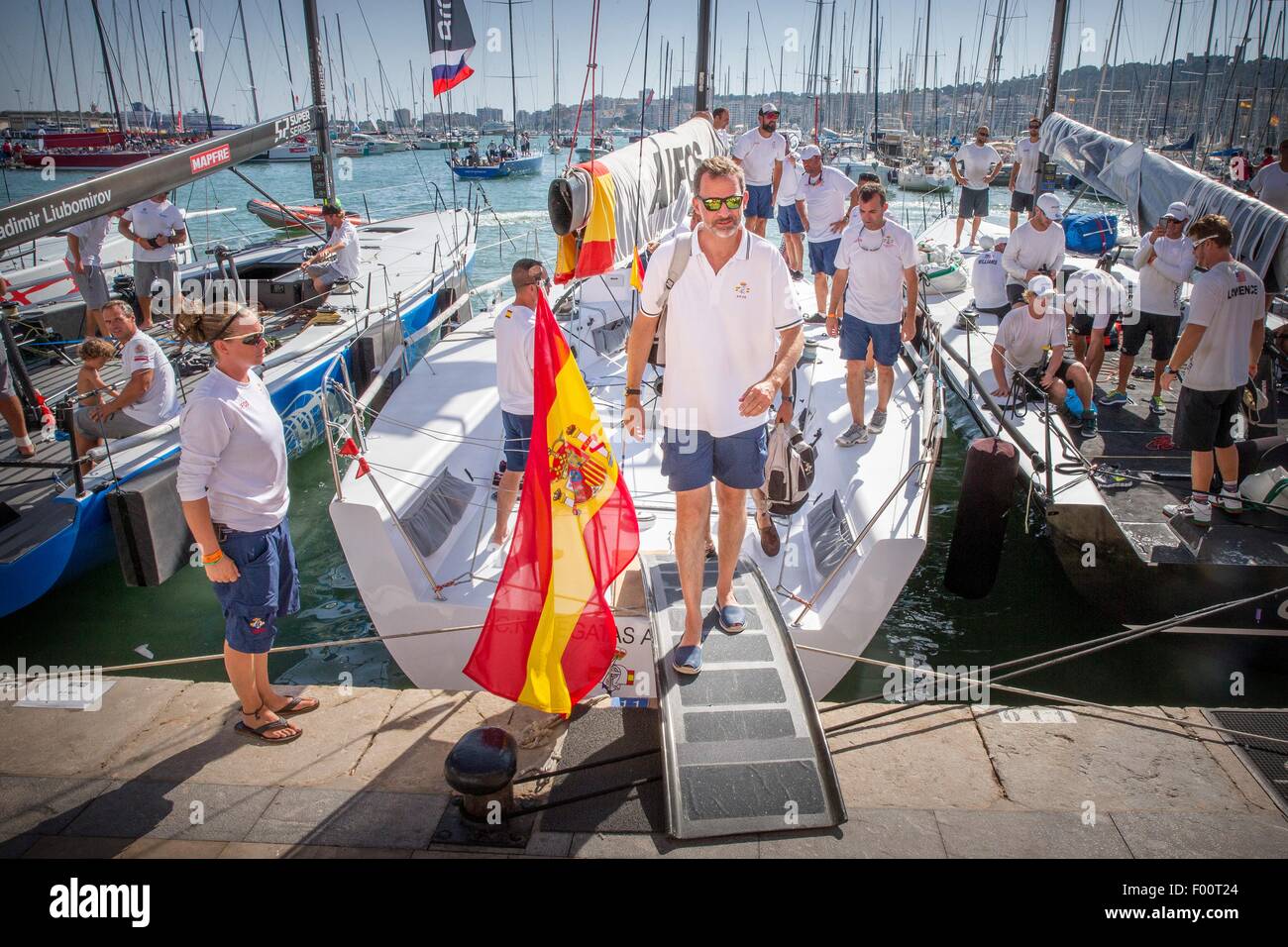 Palma de Mallorca, Spain. 5th Aug, 2015. Spanish King Felipe sails on ...