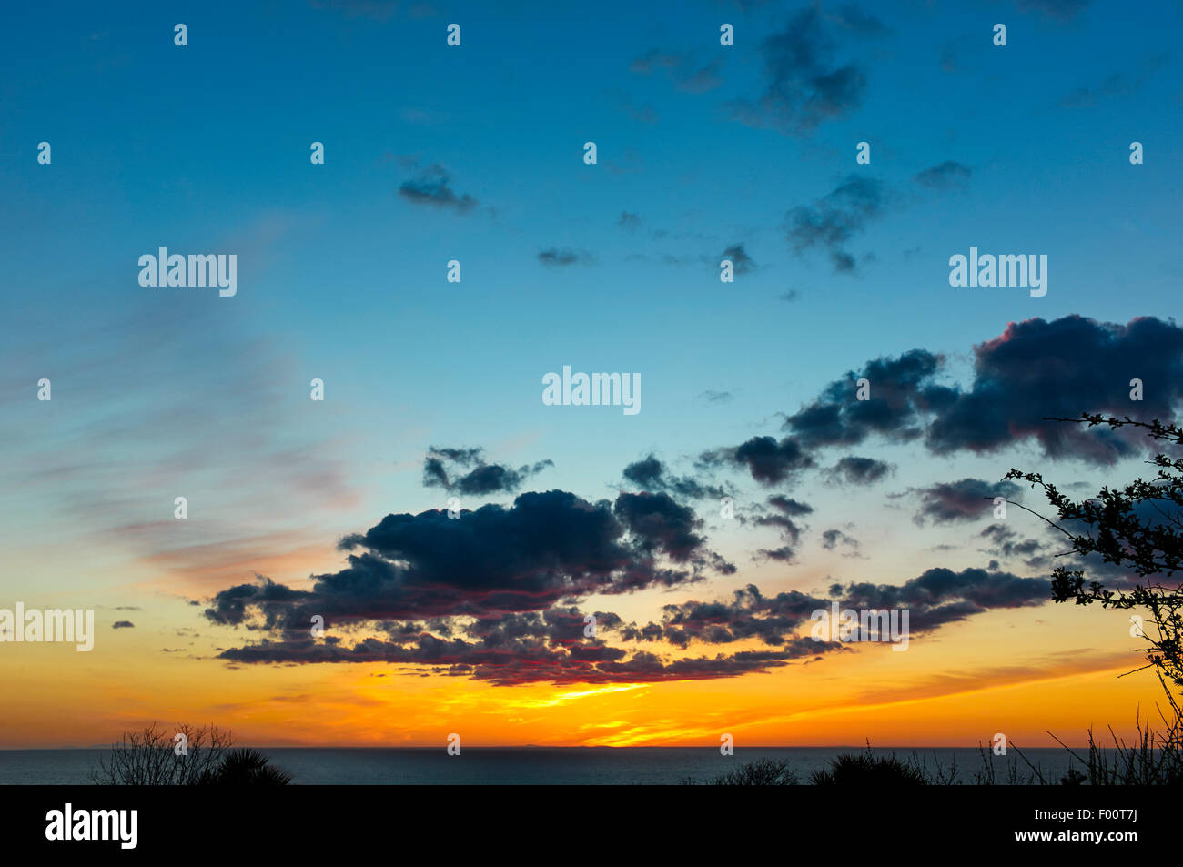 Sunset over the Irish Sea from the Isle of Man Stock Photo - Alamy