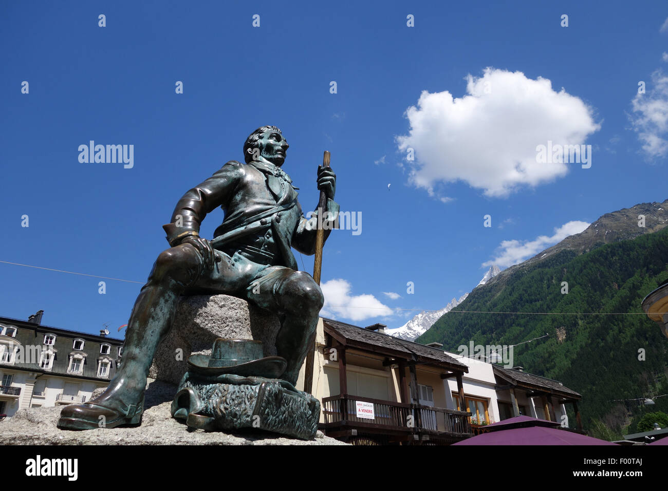 Statue michel gabriel paccard chamonix hi-res stock photography and ...