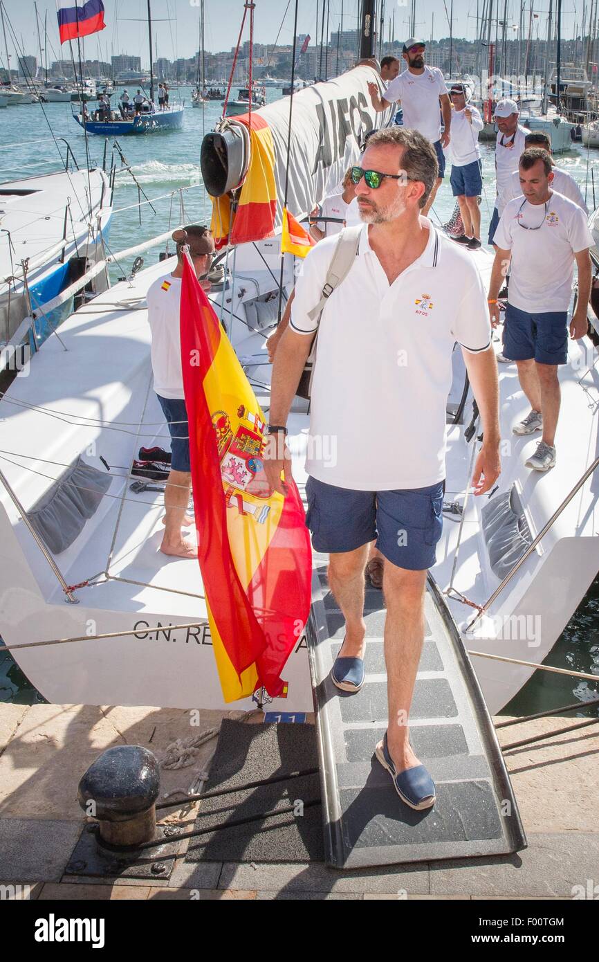 Palma de Mallorca, Spain. 5th Aug, 2015. Spanish King Felipe sails on ...