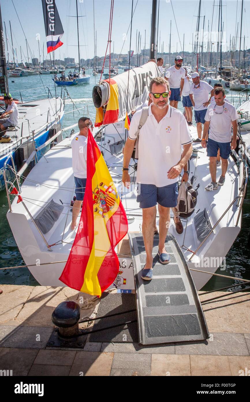 Palma de Mallorca, Spain. 5th Aug, 2015. Spanish King Felipe sails on ...