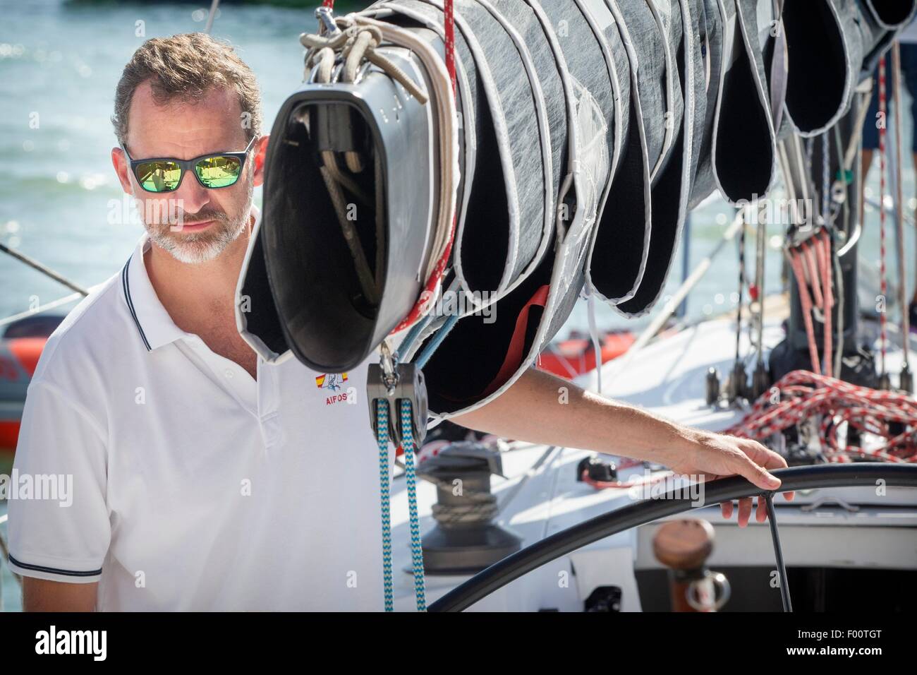 Palma de Mallorca, Spain. 5th Aug, 2015. Spanish King Felipe sails on ...