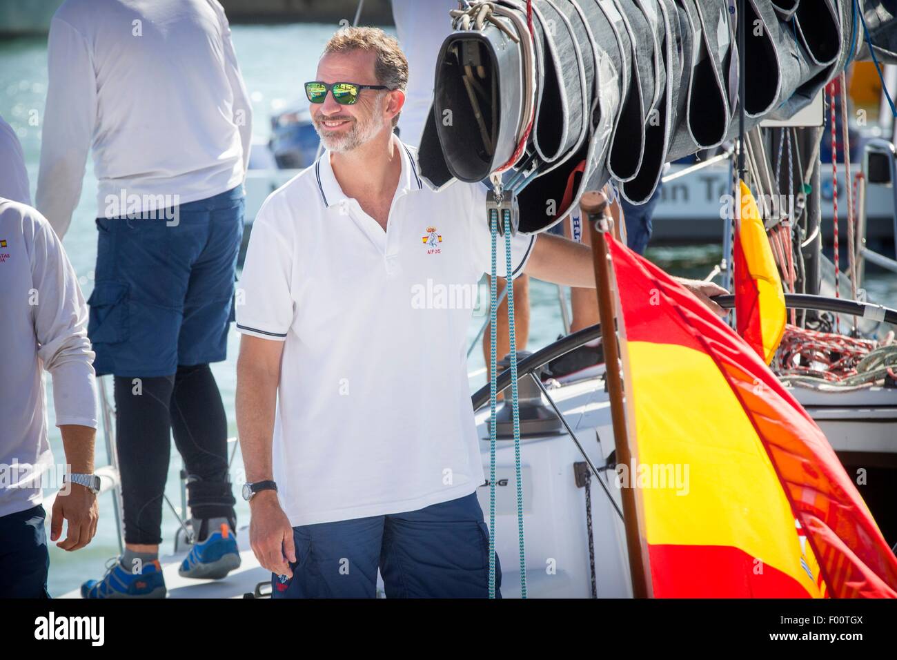 Palma de Mallorca, Spain. 5th Aug, 2015. Spanish King Felipe sails on ...