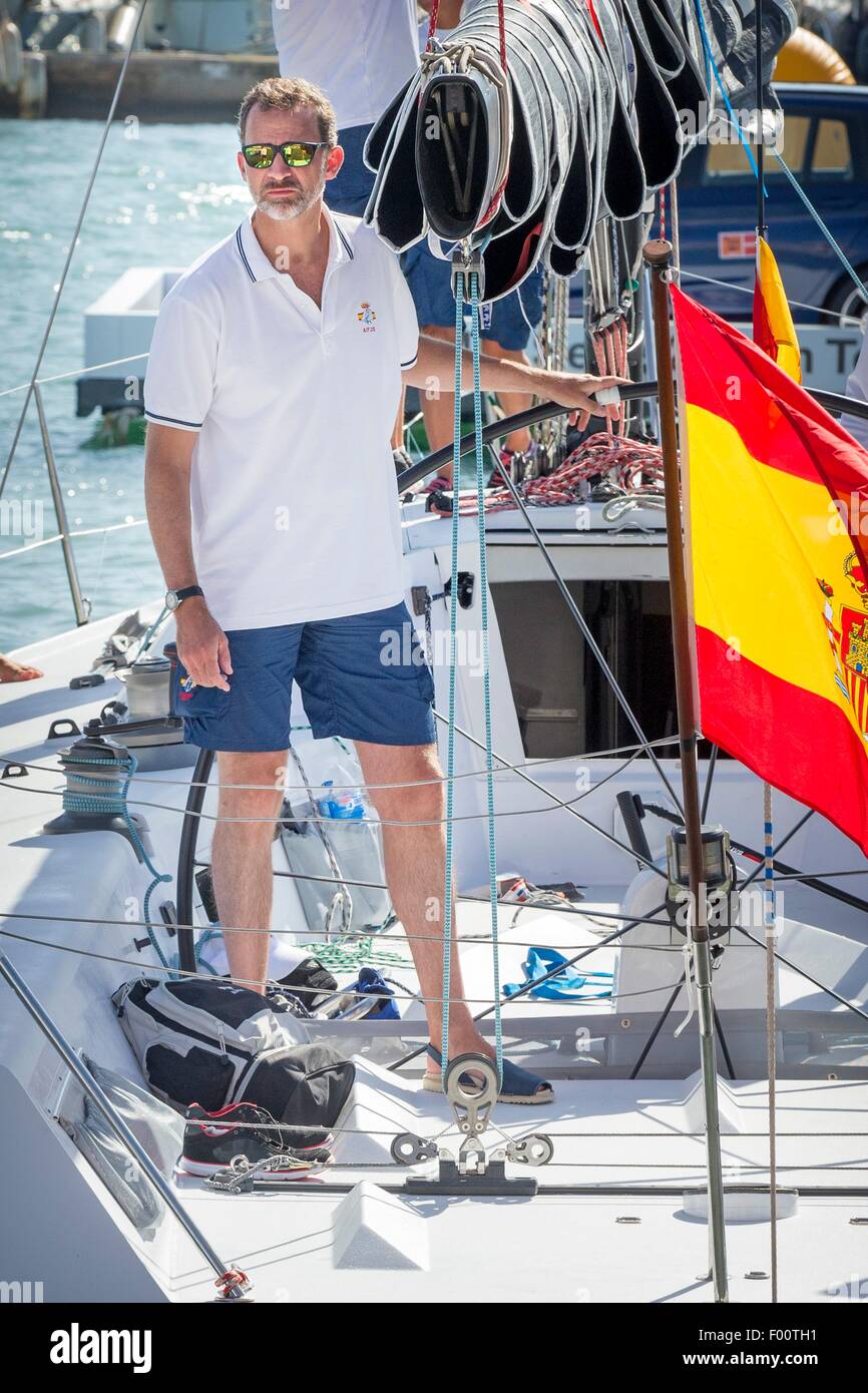 Palma de Mallorca, Spain. 5th Aug, 2015. Spanish King Felipe sails on ...
