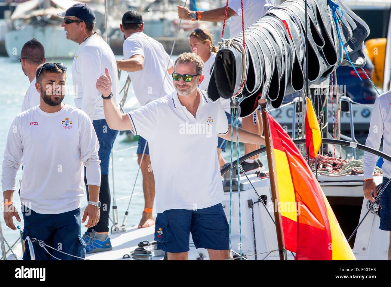 Palma de Mallorca, Spain. 5th Aug, 2015. Spanish King Felipe sails on ...