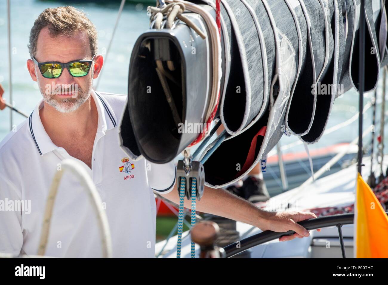 Palma de Mallorca, Spain. 5th Aug, 2015. Spanish King Felipe sails on ...