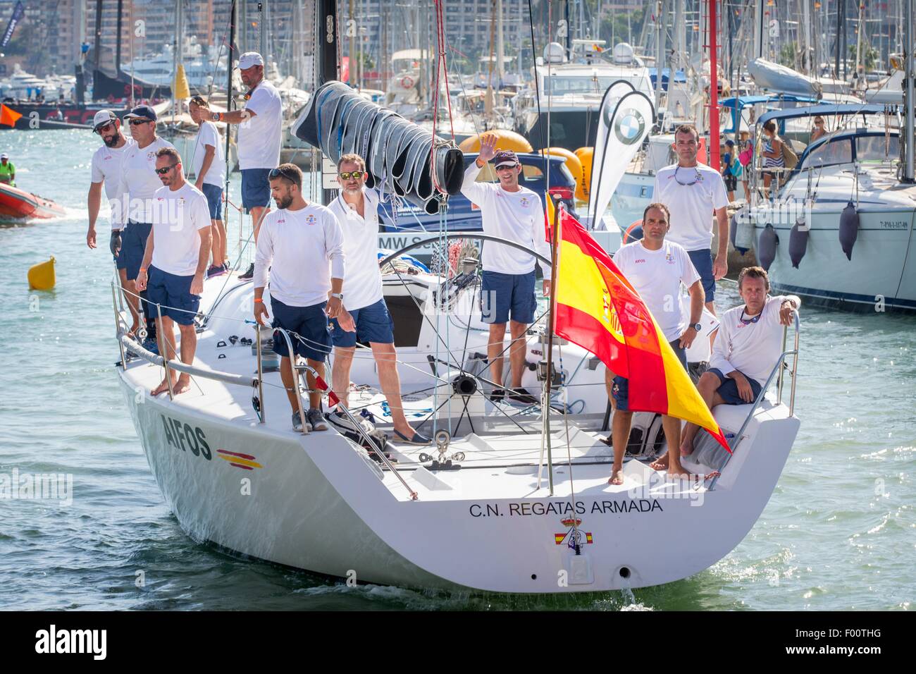 Palma de Mallorca, Spain. 5th Aug, 2015. Spanish King Felipe sails on ...