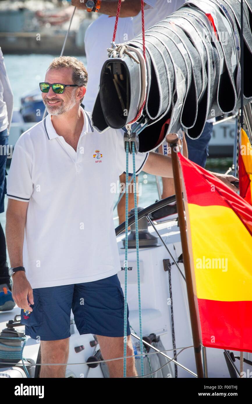 Palma de Mallorca, Spain. 5th Aug, 2015. Spanish King Felipe sails on ...