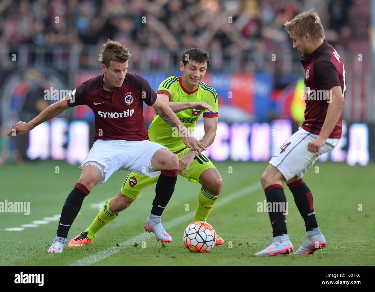 Prague, Czech Republic. 5th Aug, 2015. Lukas Marecek, of Sparta, left ...