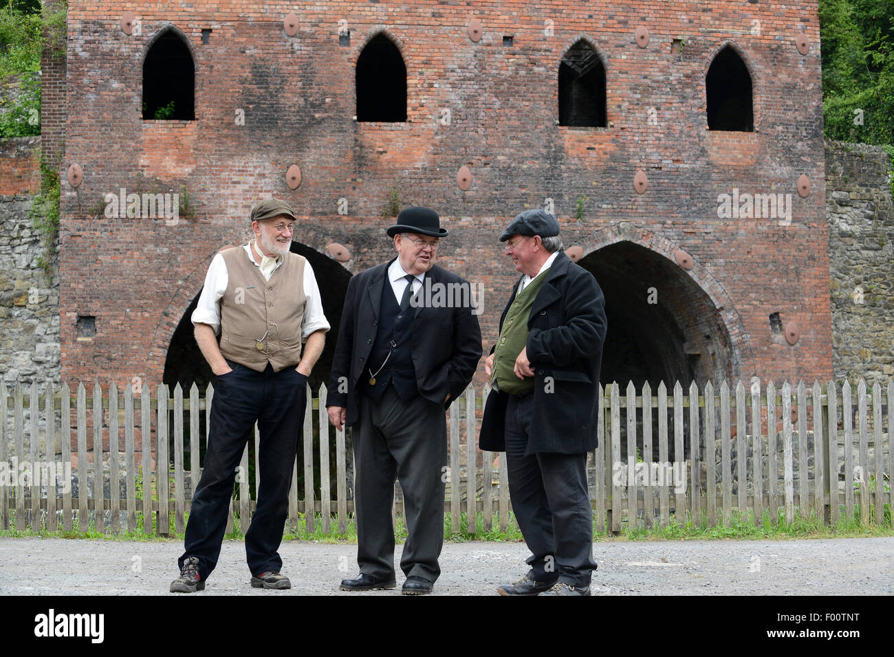 Men dressed as Victorian working men workers at Blists Hill Museum Uk ...