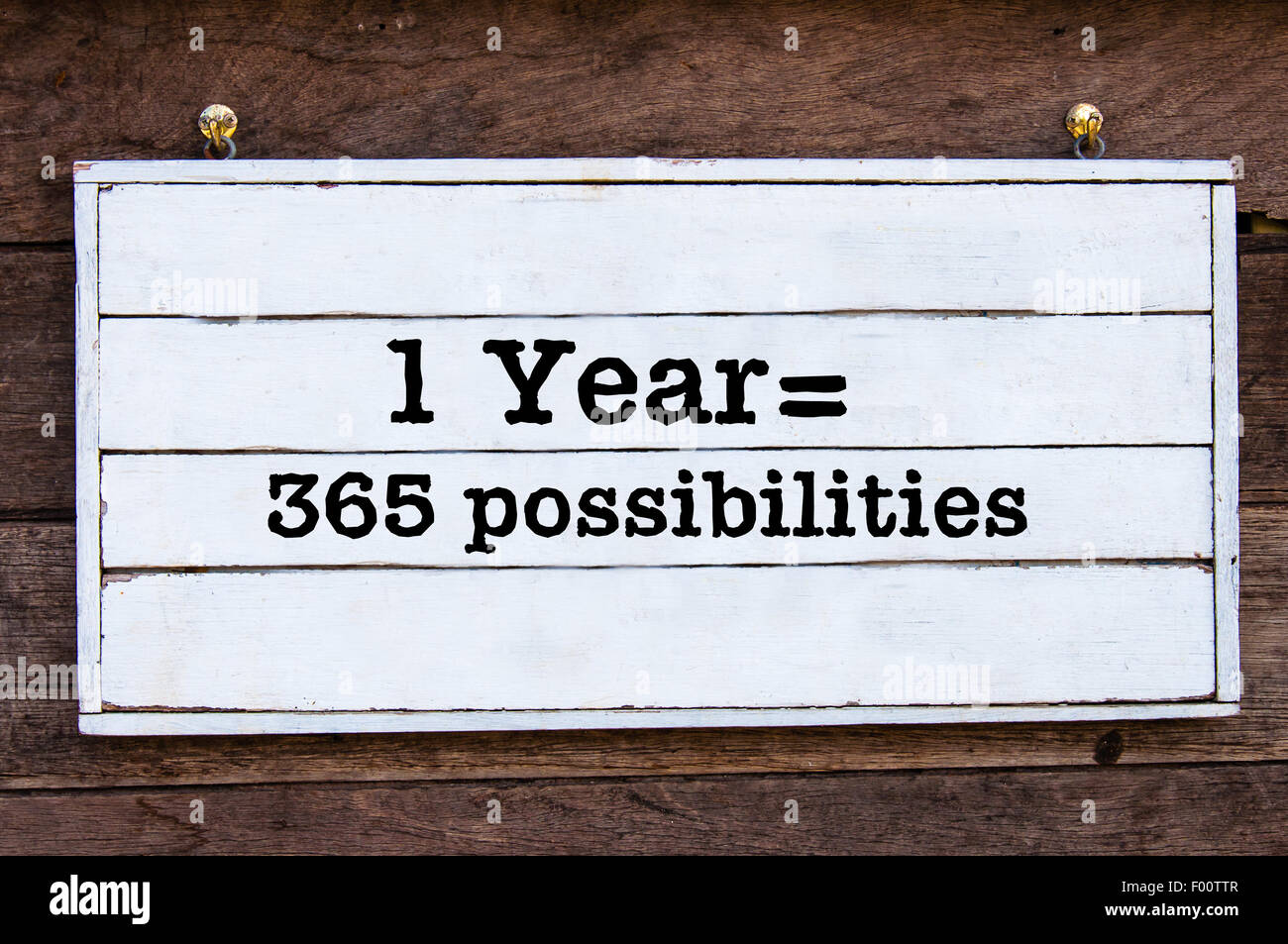 One Year equal 365 possibilities Inspirational message written on ...