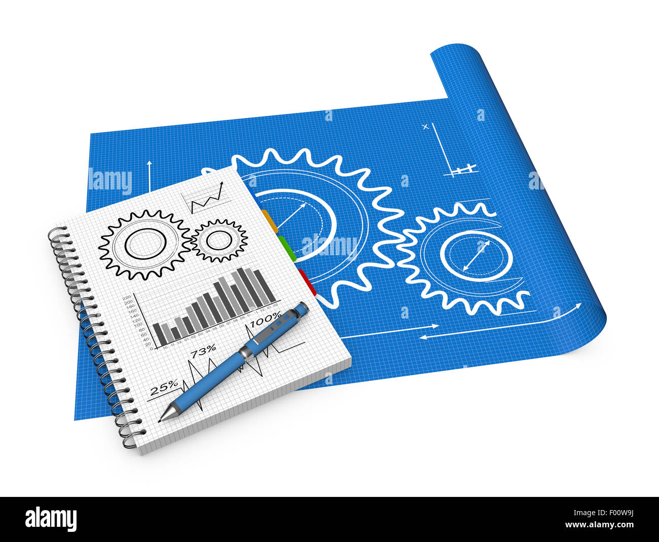 Blueprint development project as concept Stock Photo - Alamy