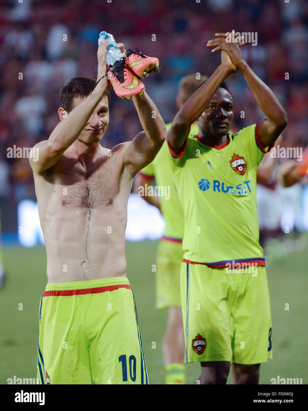 Prague, Czech Republic. 5th Aug, 2015. Alan Dzagoev, left, and Ahmed ...