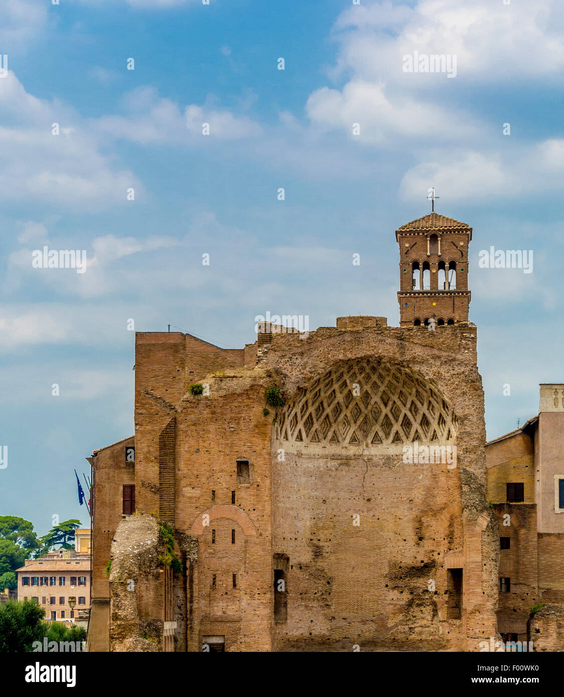 The Temple of Venus and Rome seen from the Colosseum. Rome, Italy Stock ...