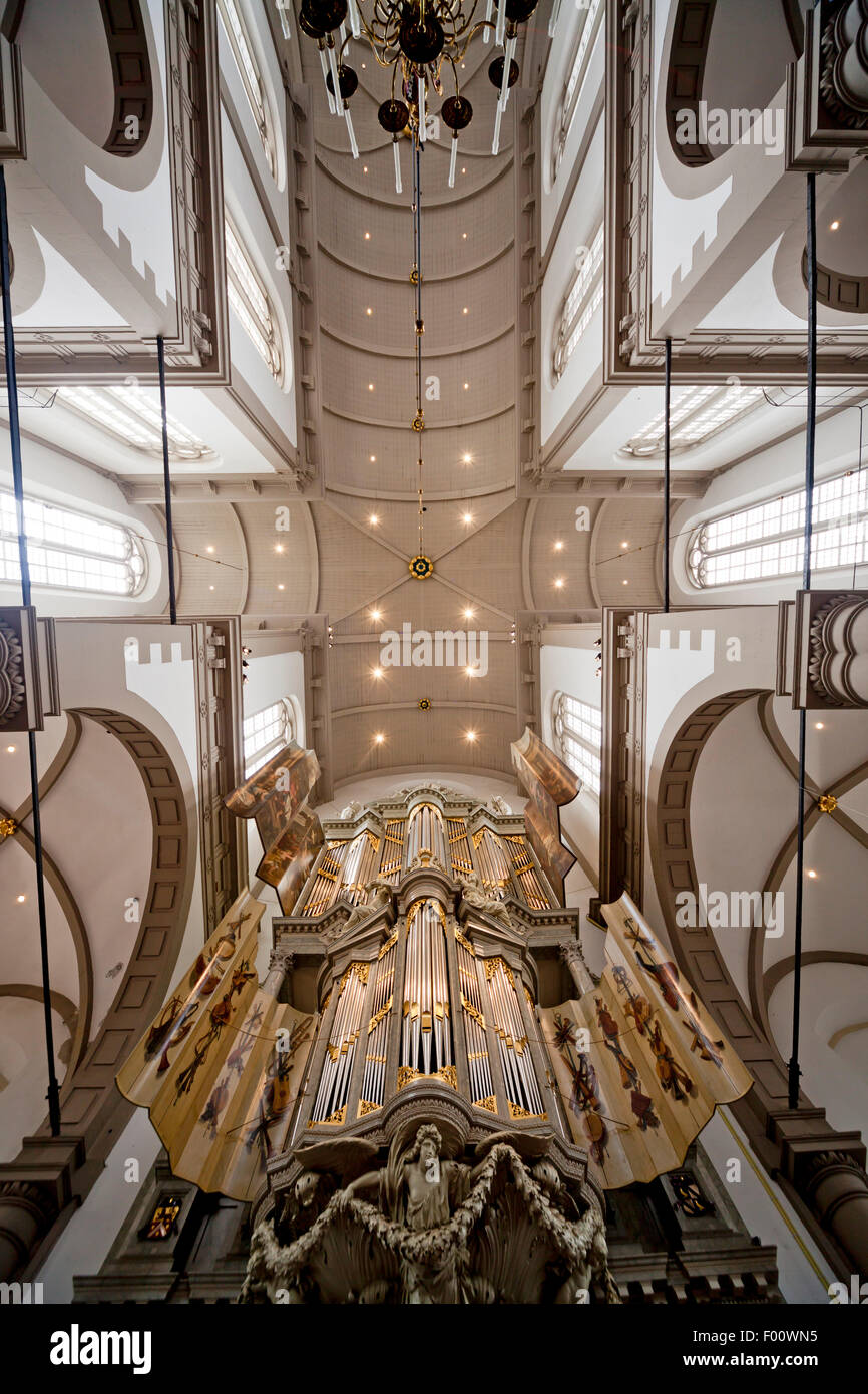 interior with Duyschot organ of the protestant Westerkerk in the dutch ...