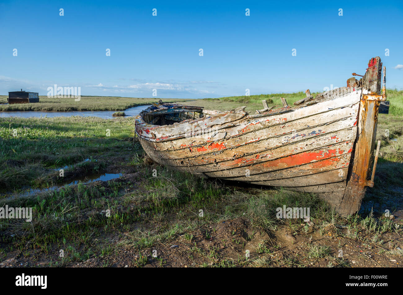 Old rotting wooden rowing boat Stock Photo - Alamy