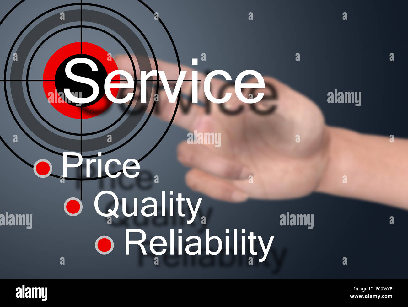 Hand touch on service concept Stock Photo - Alamy