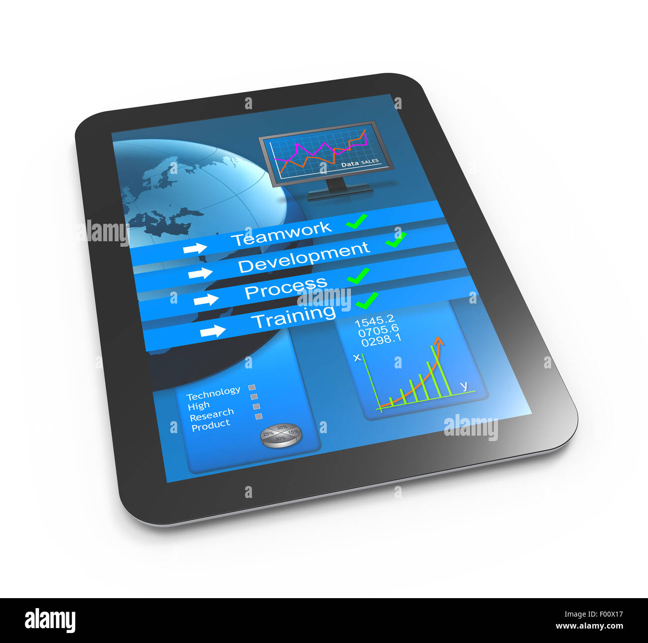 Development concept illustration design over a tablet computer Stock ...