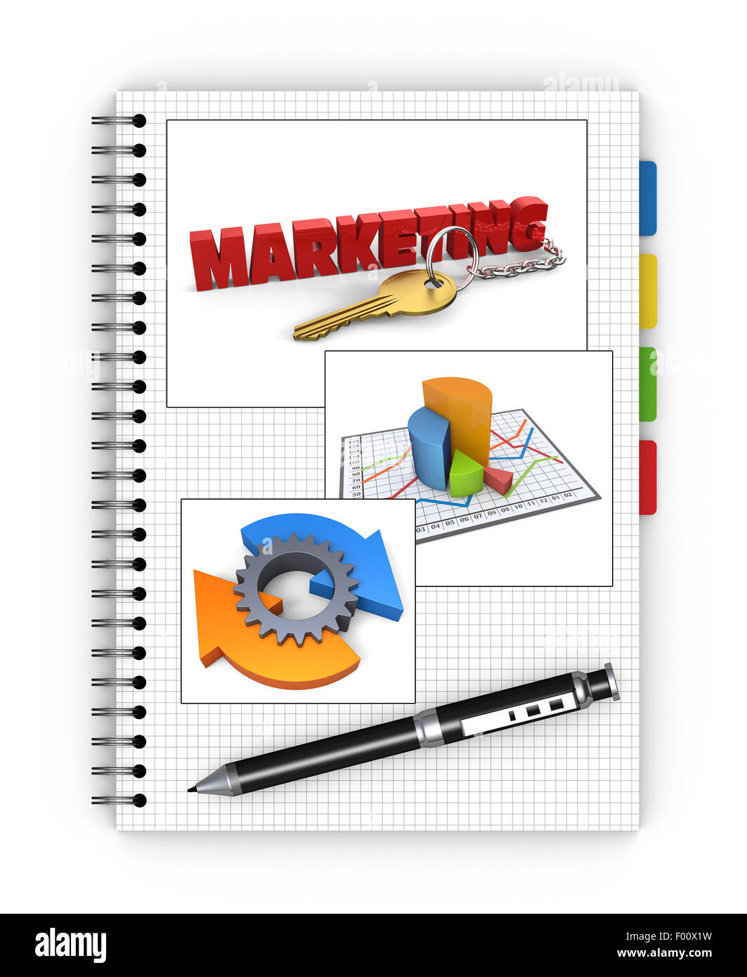 Statistics concept illustration design over a notebook Stock Photo - Alamy