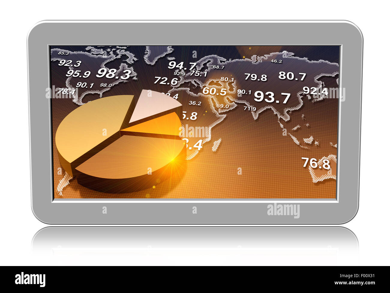 Digital tablet with graph report Stock Photo - Alamy