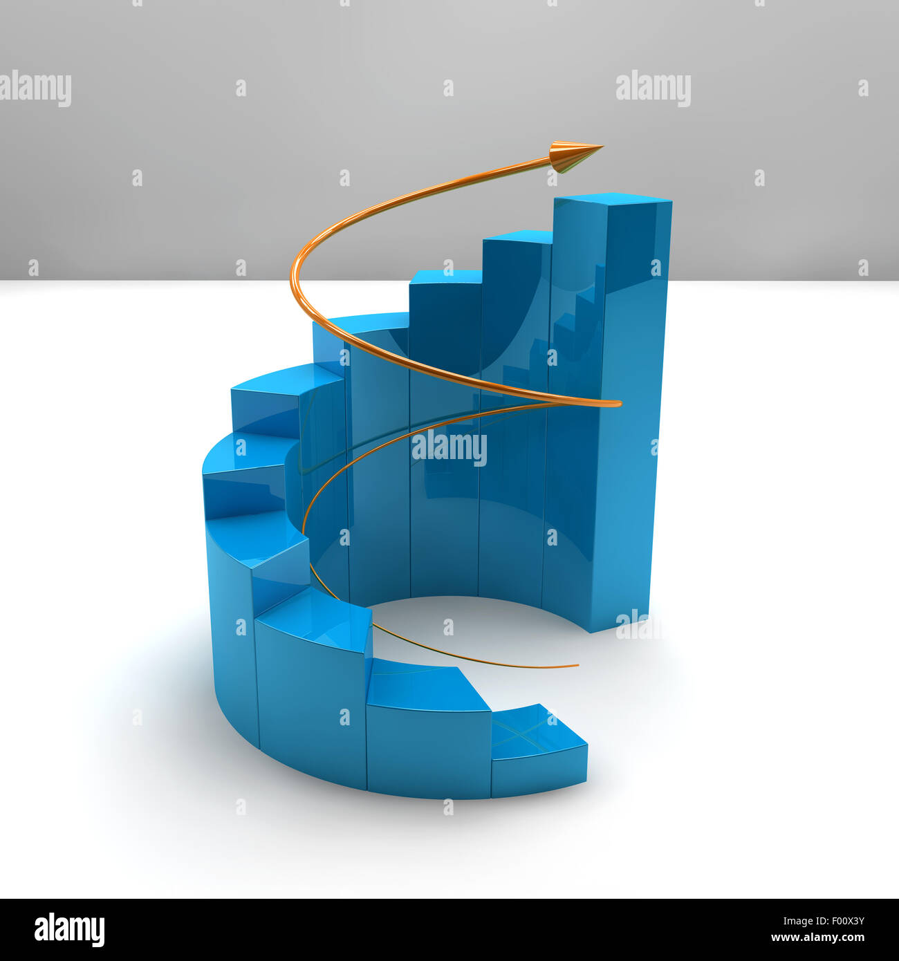 Business bar graph with rising arrow Stock Photo - Alamy