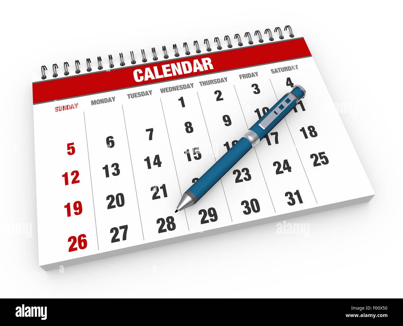 Vacation calendar Cut Out Stock Images & Pictures - Alamy