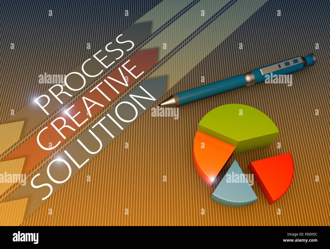 Strategy concept illustration design with pie chart Stock Photo - Alamy