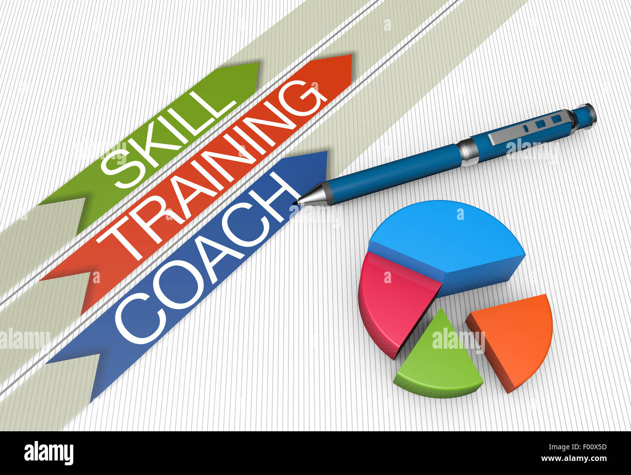Training concept illustration design with pie chart Stock Photo - Alamy