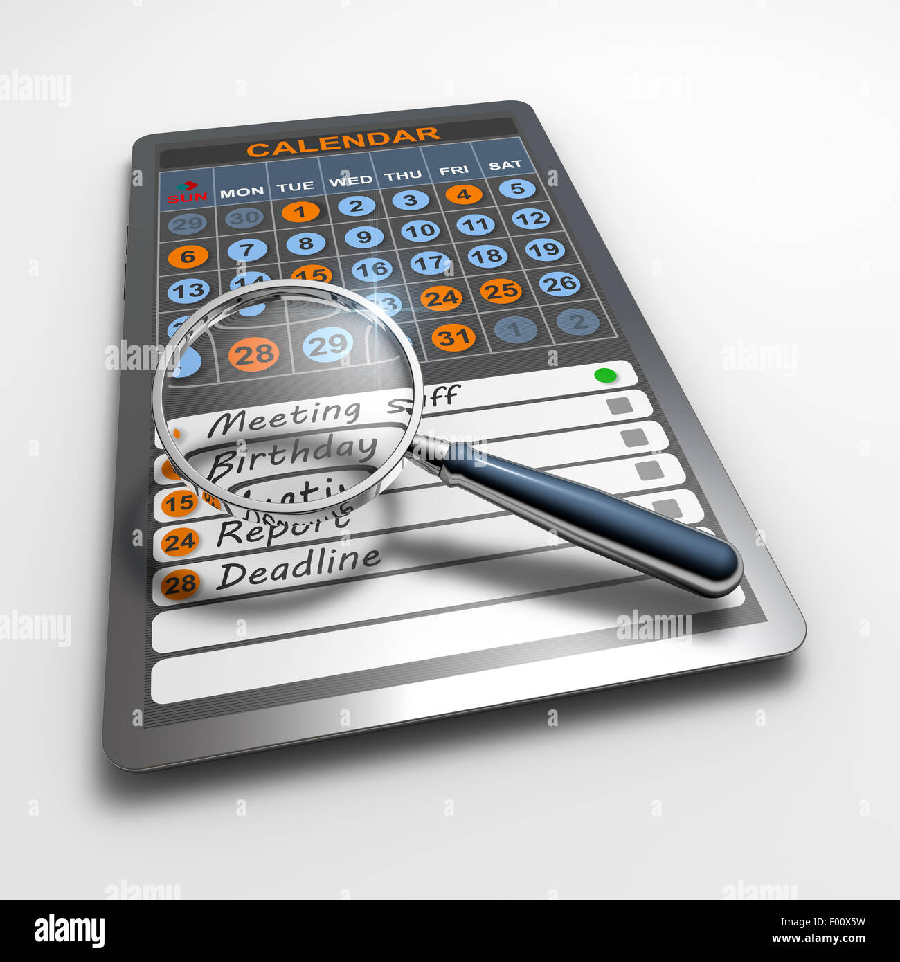 Planning calendar with events concept Stock Photo - Alamy