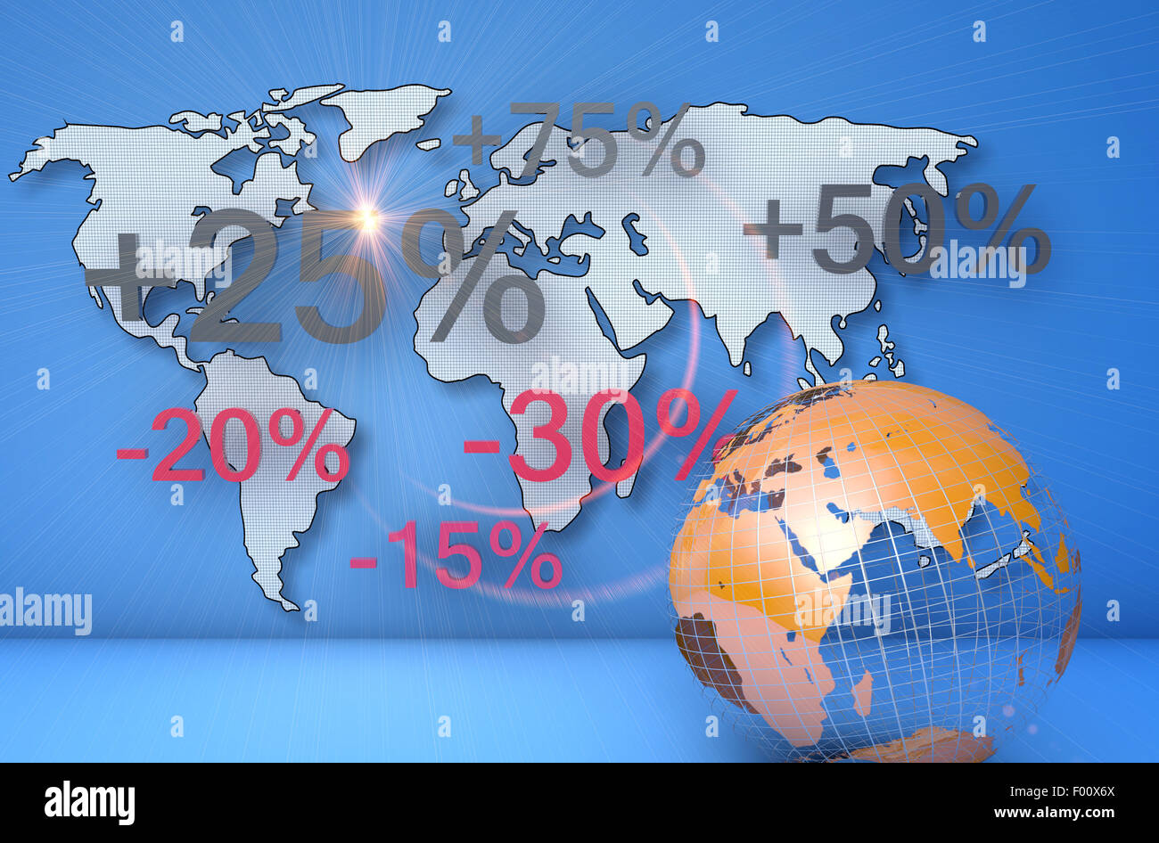 World map and numeric data Stock Photo - Alamy