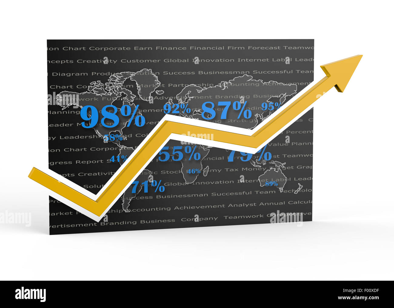 Business chart showing the economic growth Stock Photo - Alamy