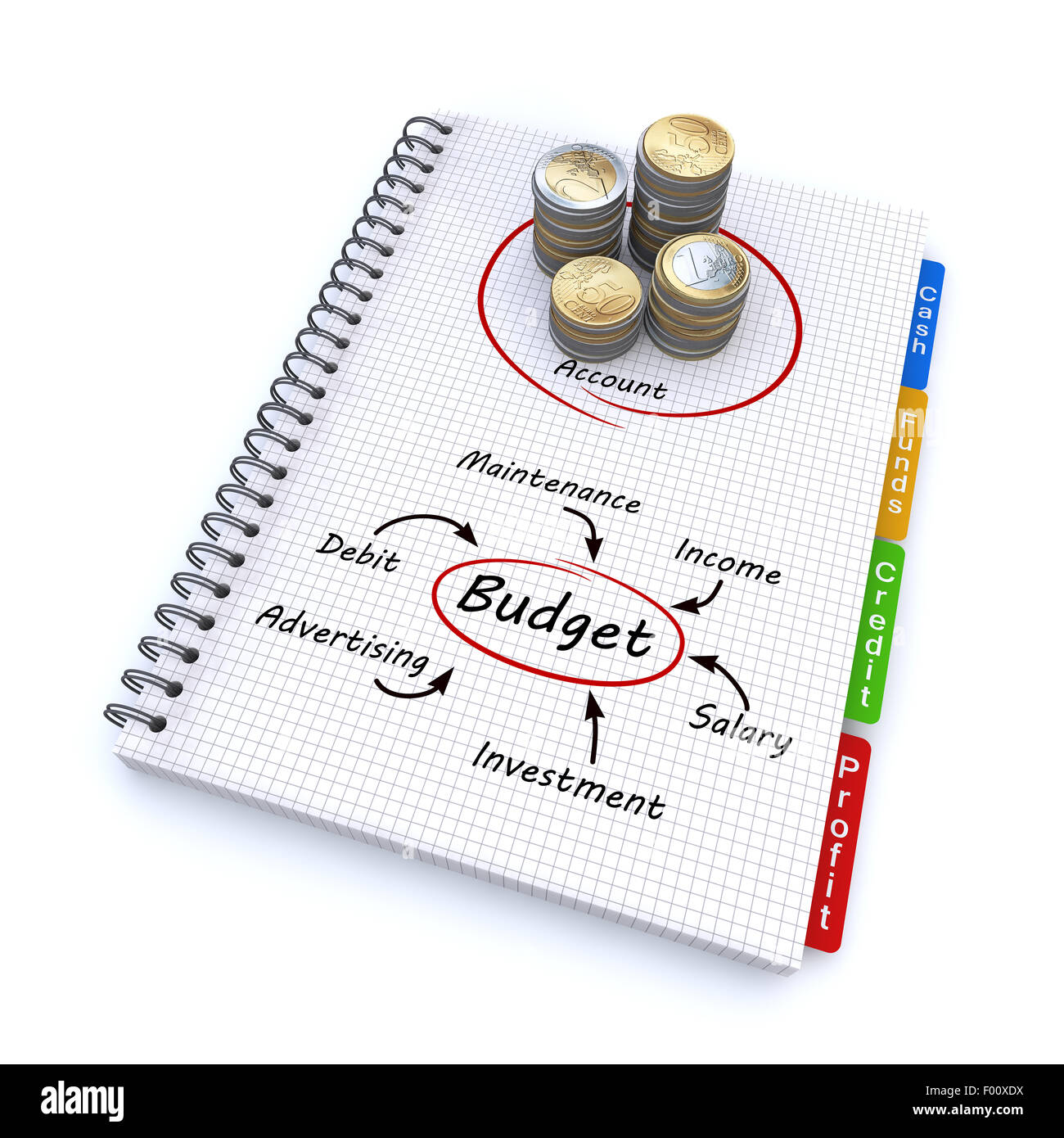 Budget plan as a concept in notebook Stock Photo - Alamy
