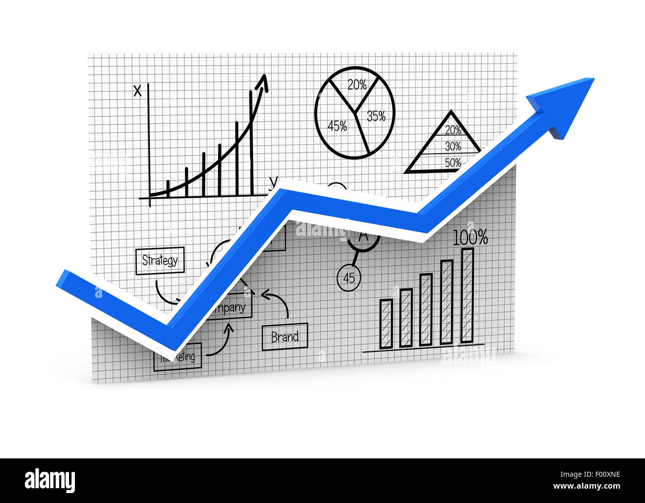 Growth chart percent Cut Out Stock Images & Pictures - Alamy