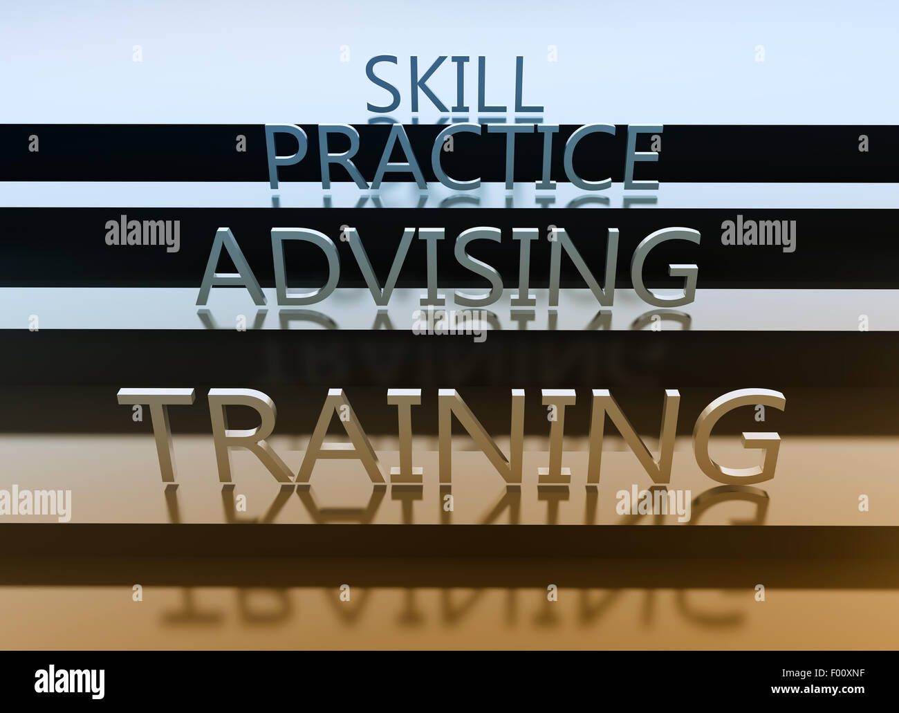 Words training on the stairs as a concept Stock Photo - Alamy