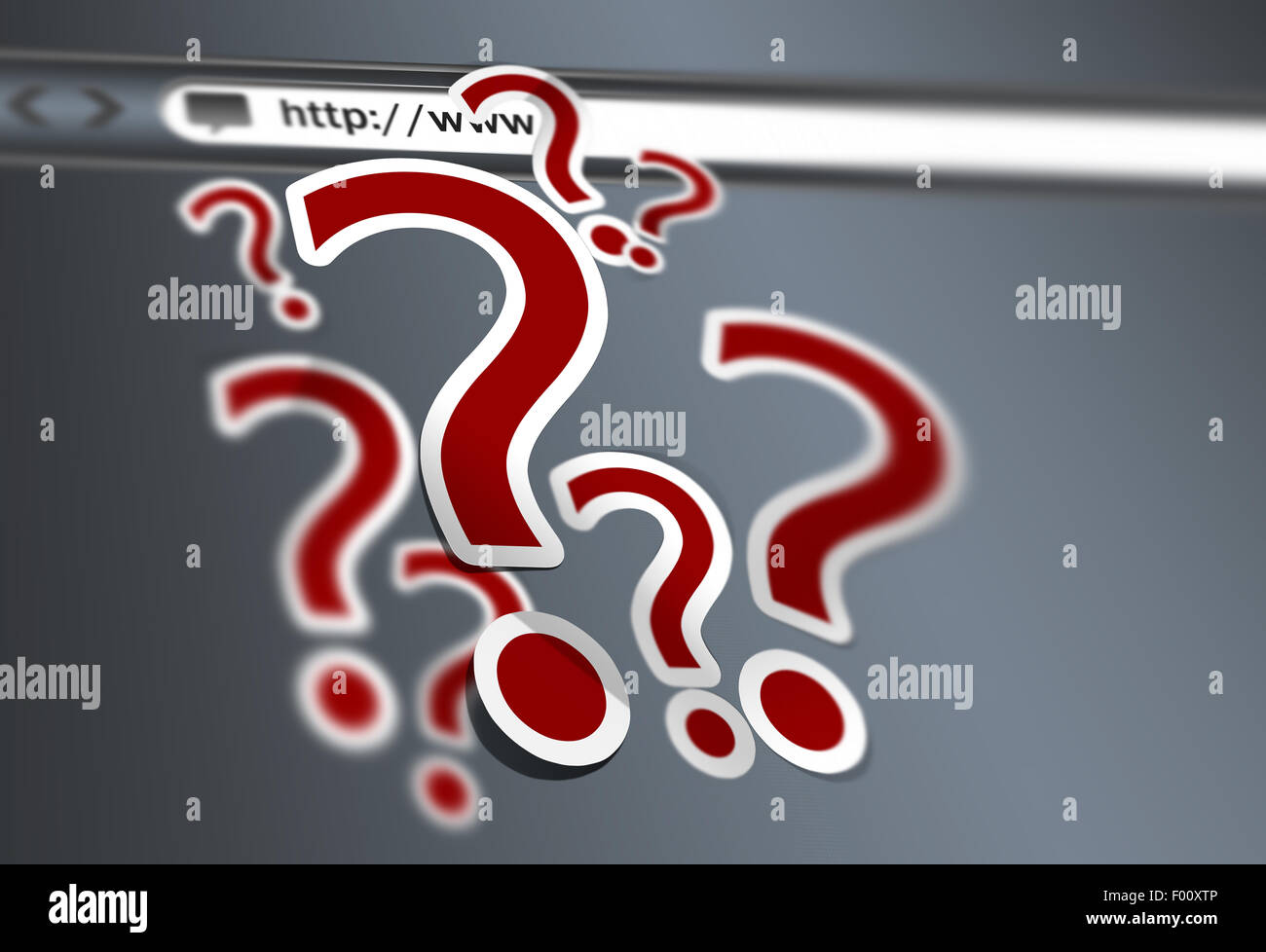 Question marks on the screen as a background Stock Photo - Alamy