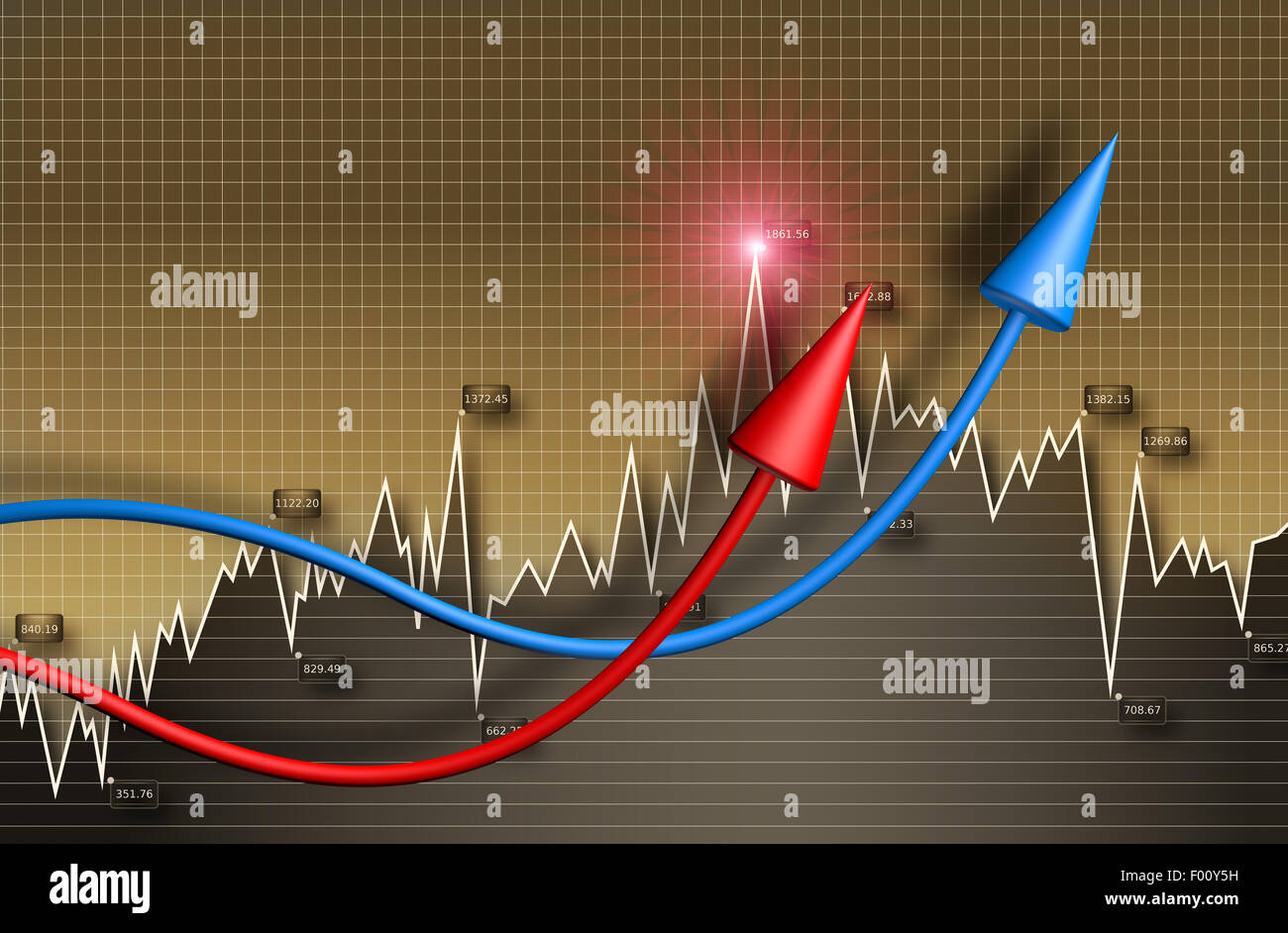 Business chart showing the economic growth Stock Photo - Alamy