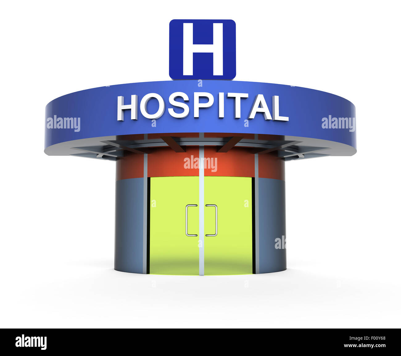 Main entrance to the hospital on white background Stock Photo - Alamy