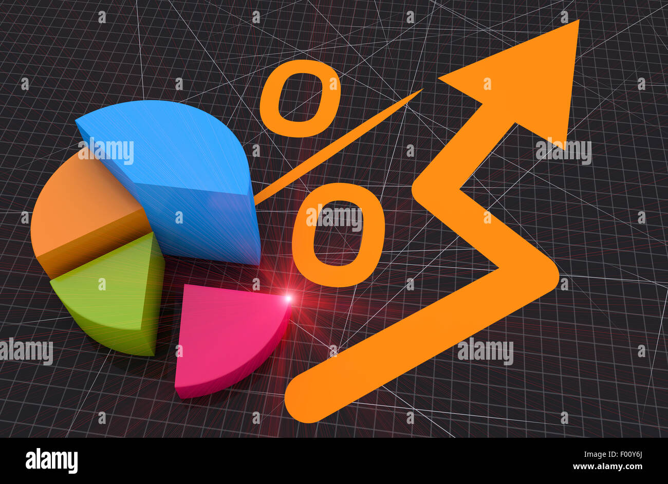Financial pie chart and linear graph Stock Photo - Alamy