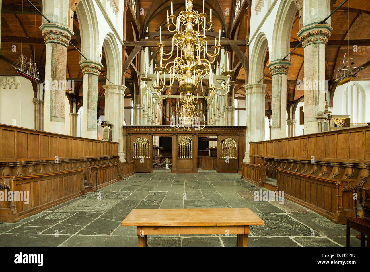 interior of the Oude Kerk / Old church in the dutch capital Amsterdam ...