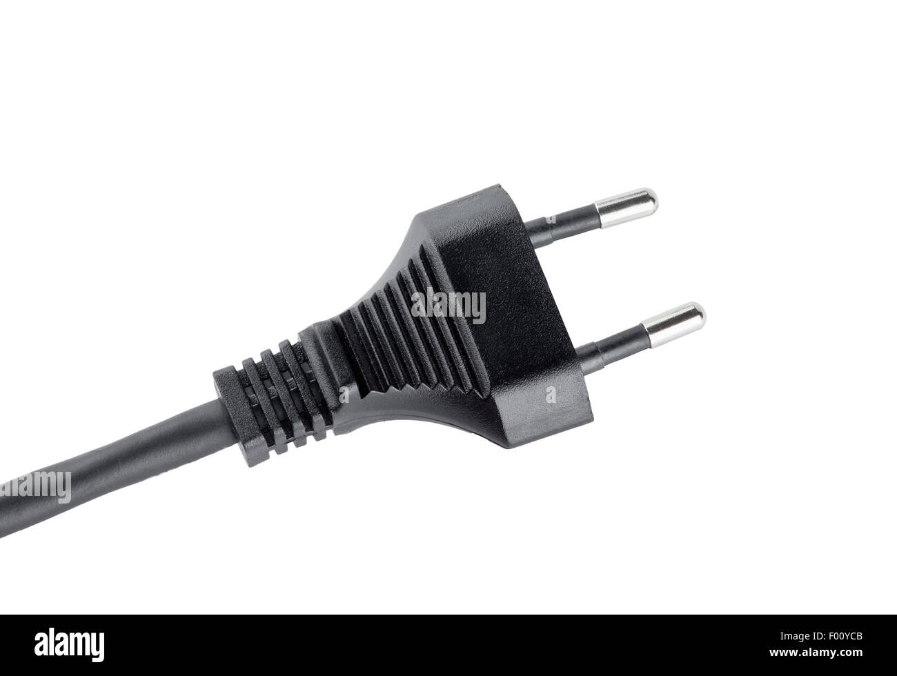 Electrical black plug on white background Stock Photo - Alamy