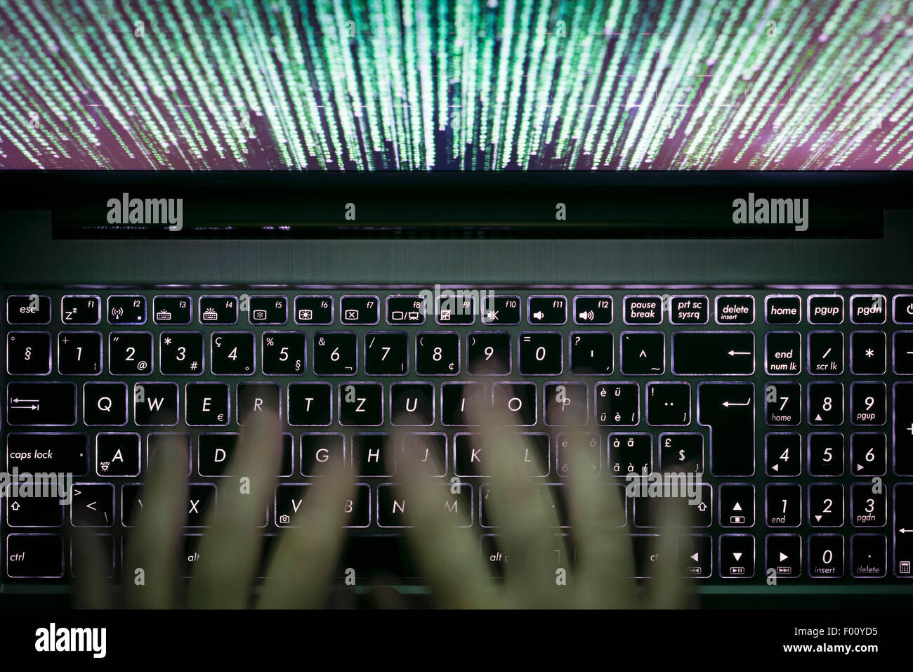 Laptop screen hands keyboard hi-res stock photography and images - Alamy