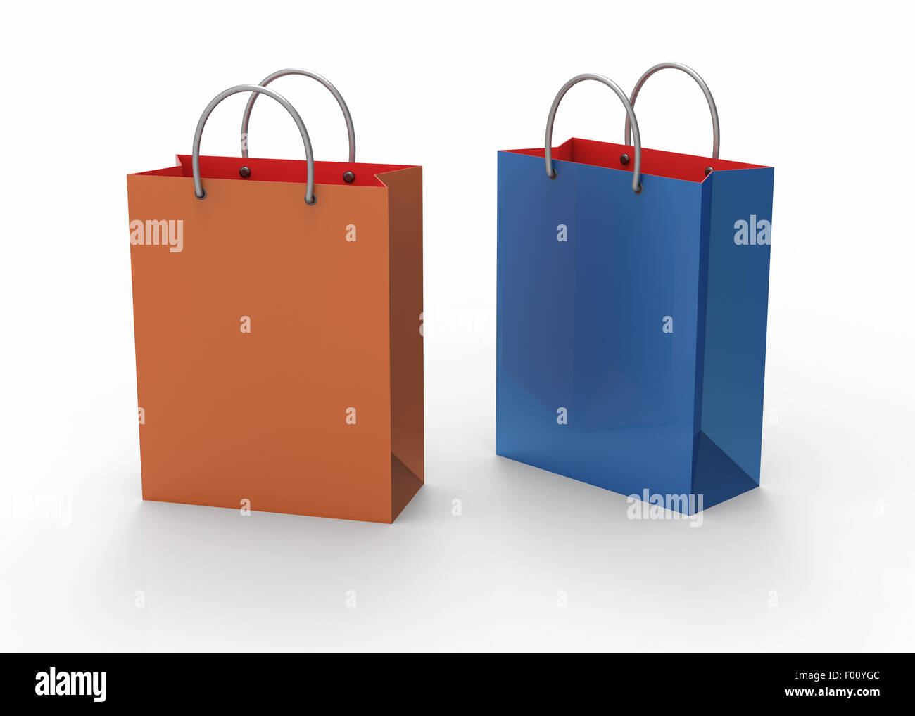 Two shopping colors paper bags Stock Photo - Alamy