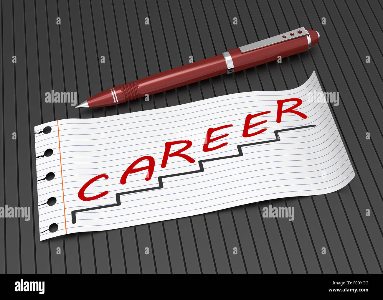 Lined paper with word career Stock Photo - Alamy