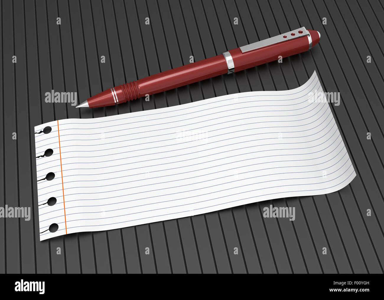 Blank note paper with pen Stock Photo - Alamy