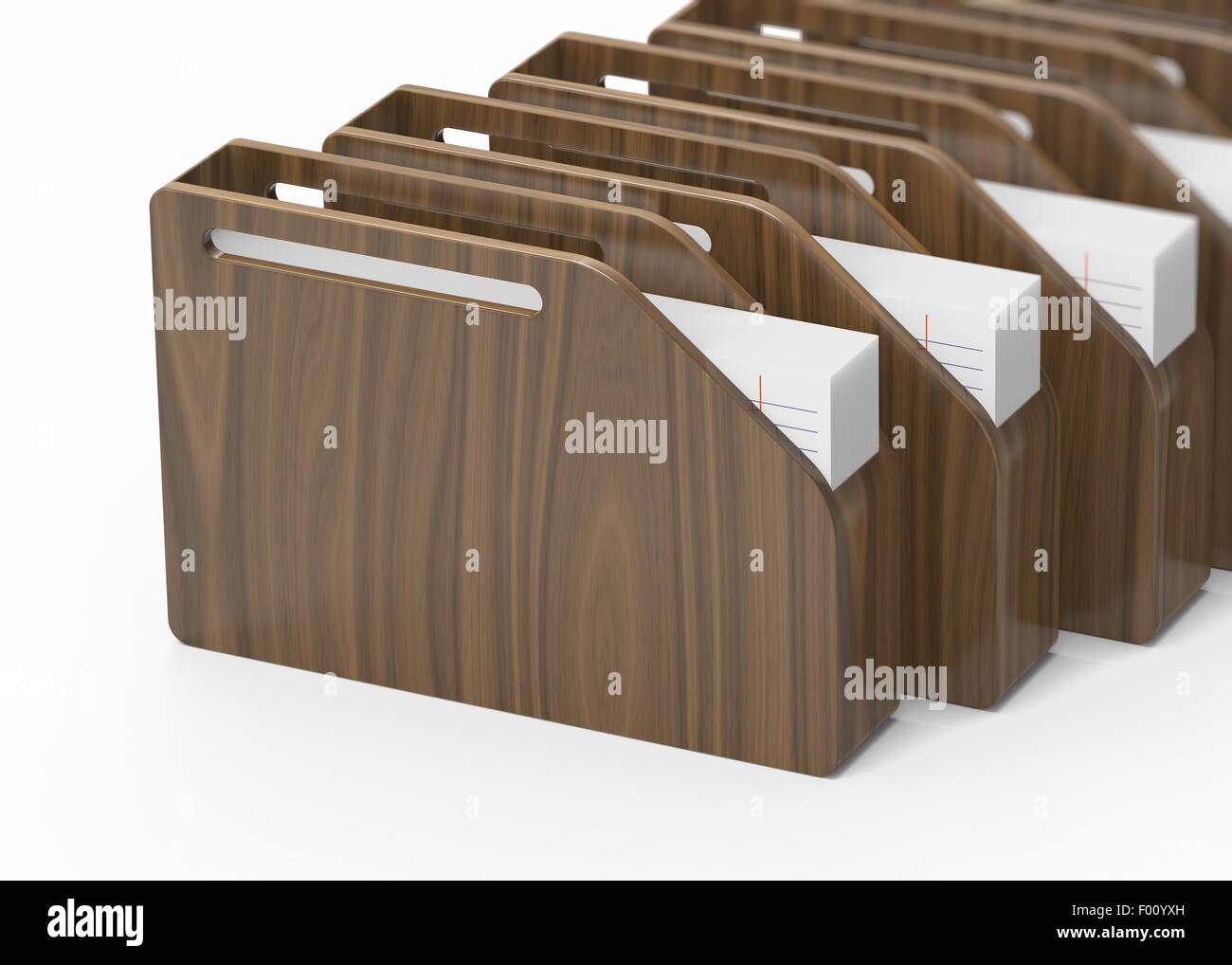 Wooden folders with documents as concept Stock Photo - Alamy