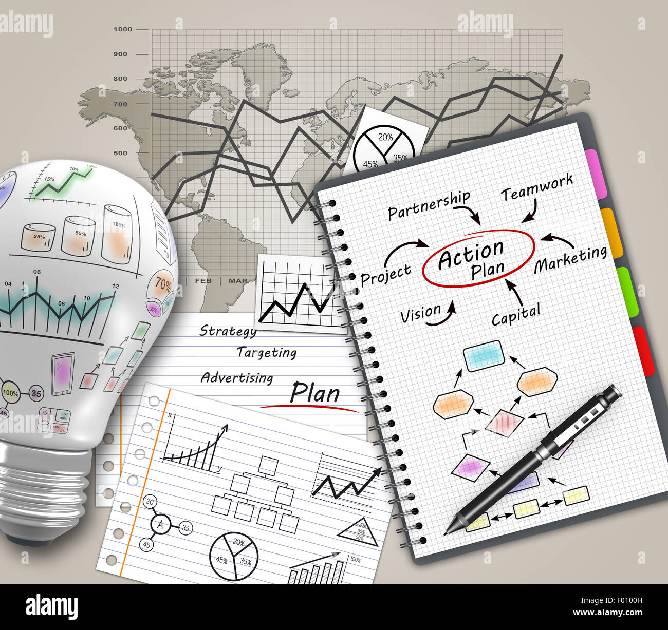 Action plan with a notebook as a concept Stock Photo - Alamy