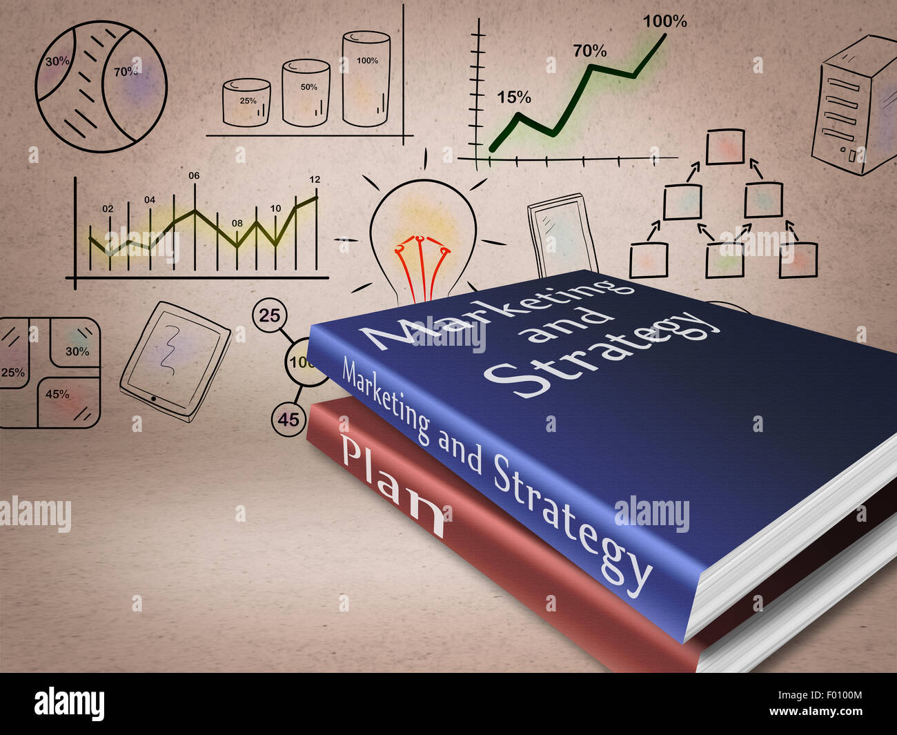 Books a business management strategy concept Stock Photo - Alamy