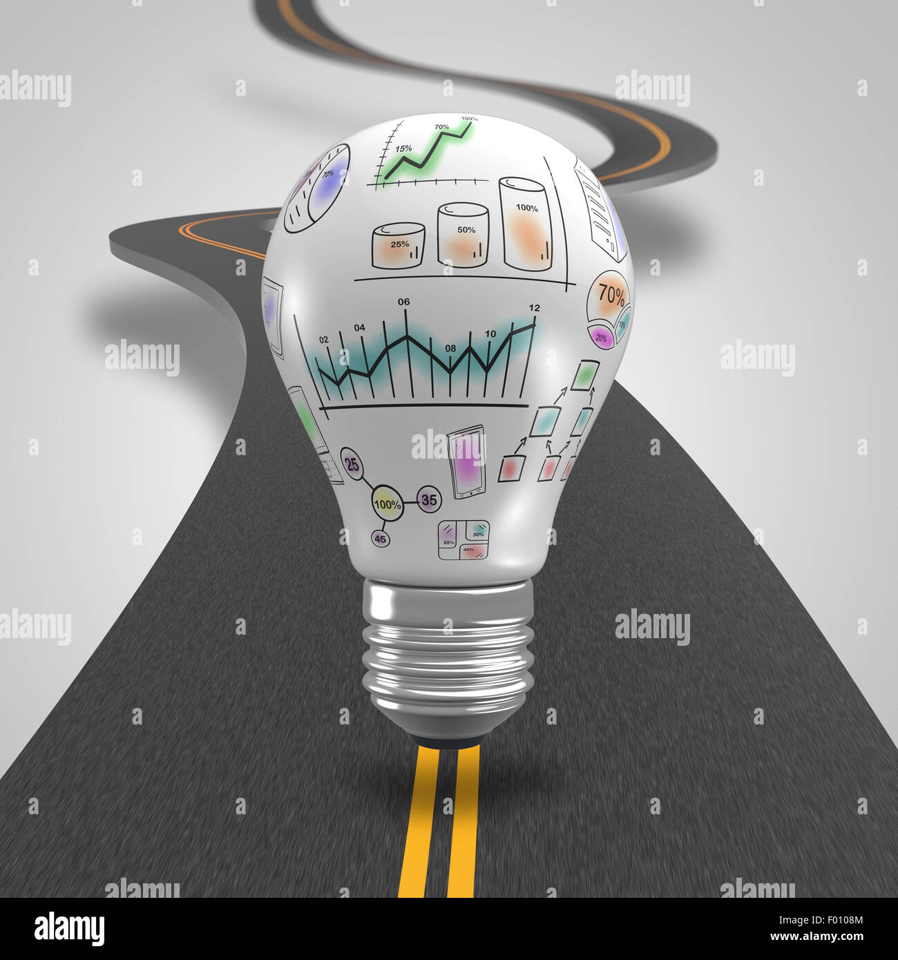 Light bulb with road as business concept Stock Photo - Alamy