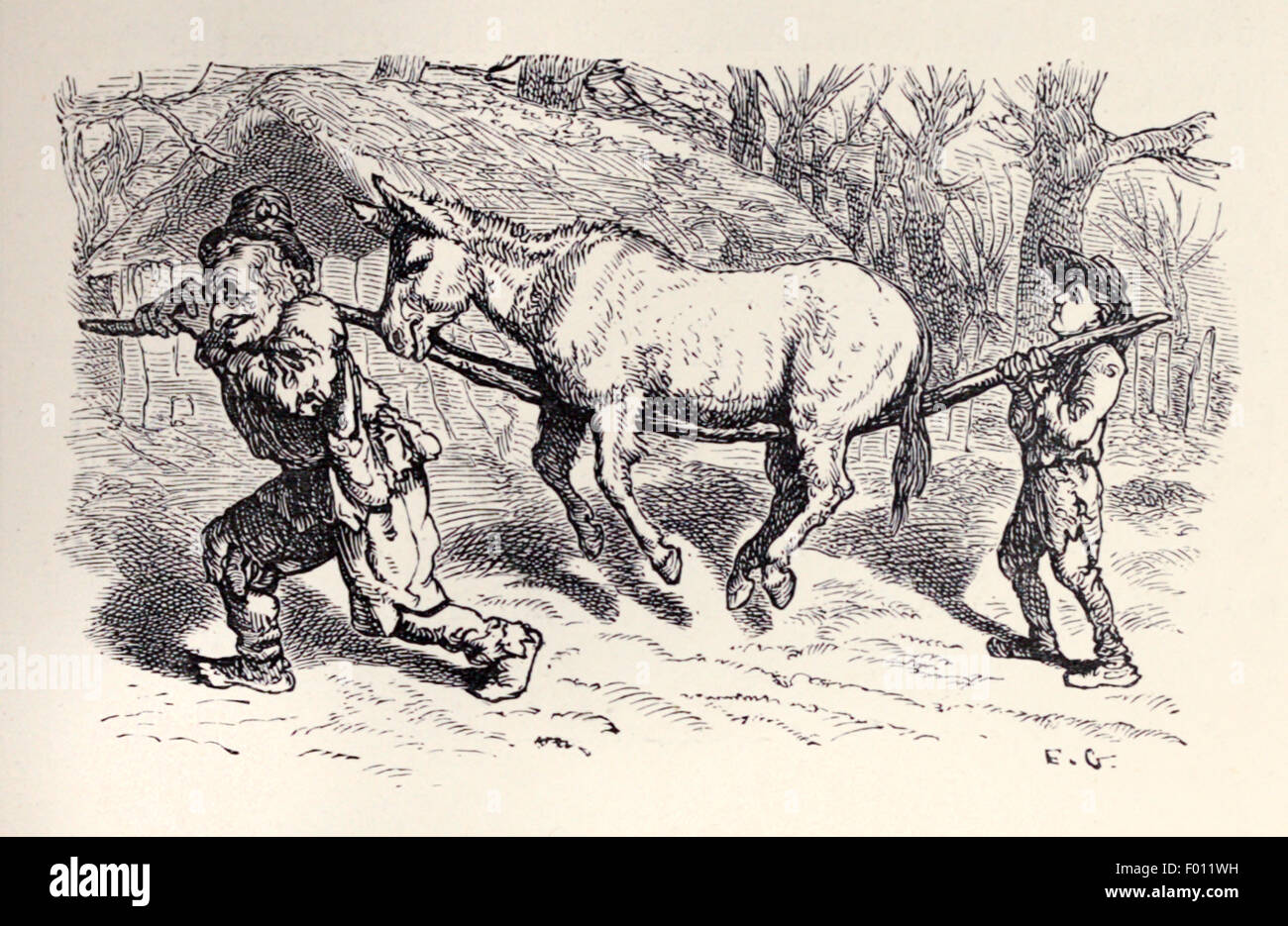 'The Old Man, His Son, and the Ass' fable by Aesop (circa 600BC). A ...